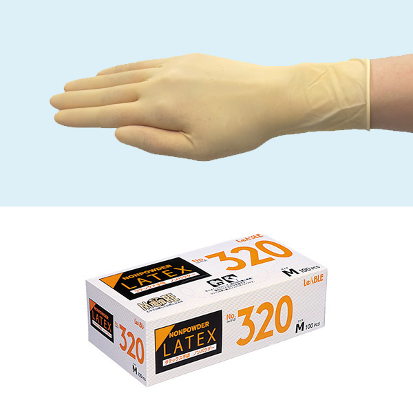 No.320 ラテックスノンパウダー クロリネーション加工 エンボスタイプ | 手袋(天然ゴム・ラテックス) | リーブル株式会社 ...